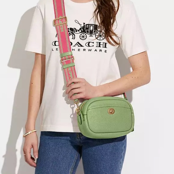 Coach | Bags | Coach Camera Bag Pebbled Leather Pistachio New | Poshmark